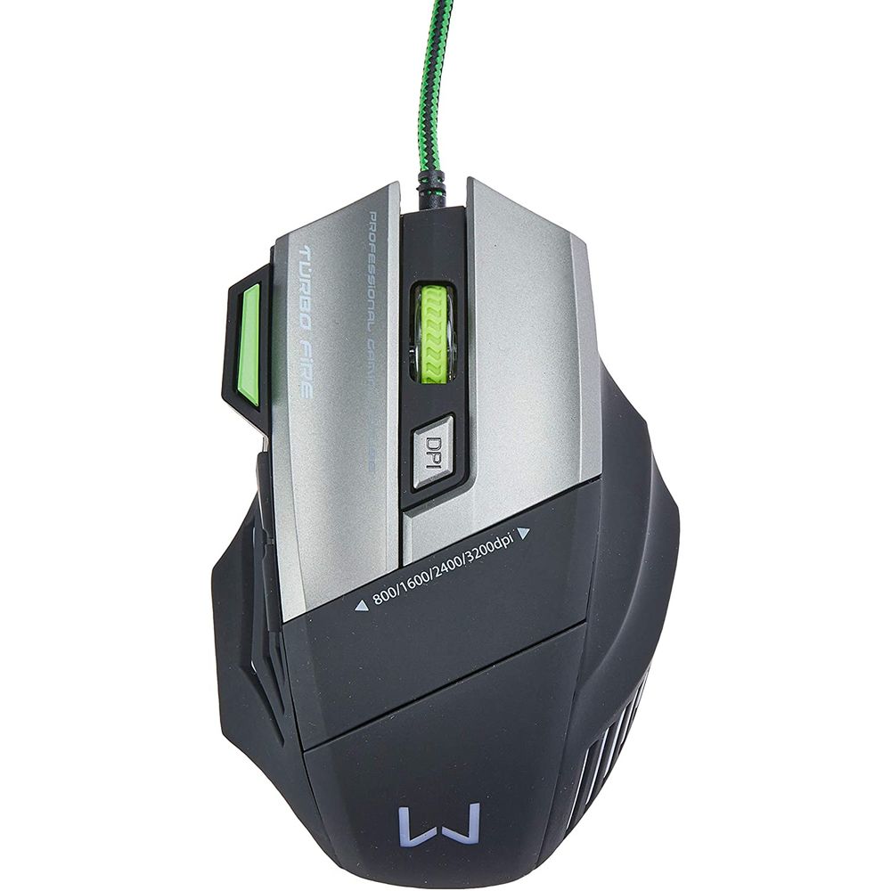 Mouse Multilaser Gamer Profissional Warrior 7 Botões 3200 Dpi - celltronics
