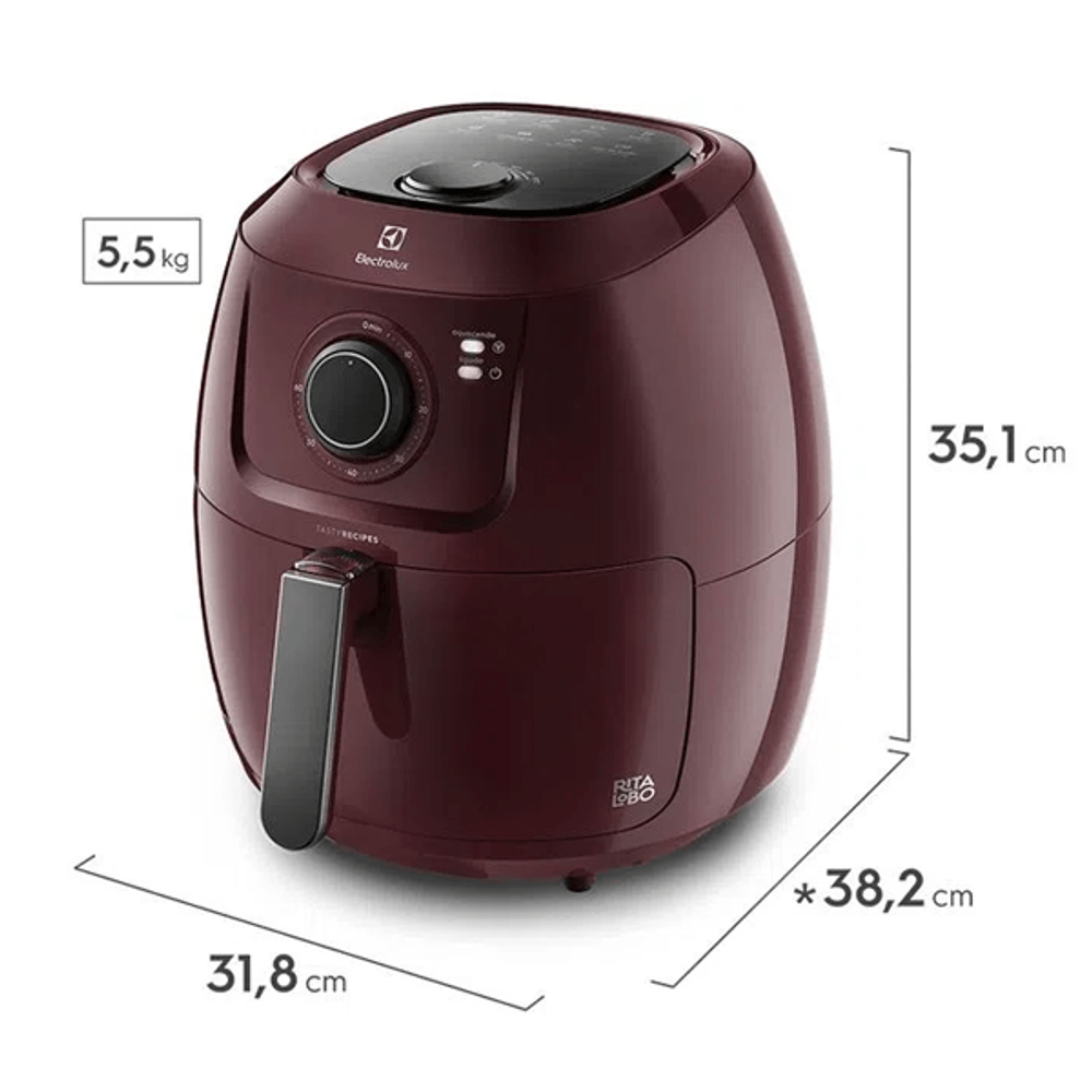 AirFryer Electrolux 5L Vermelha Family Efficient por Rita Lobo (EAF51 ...
